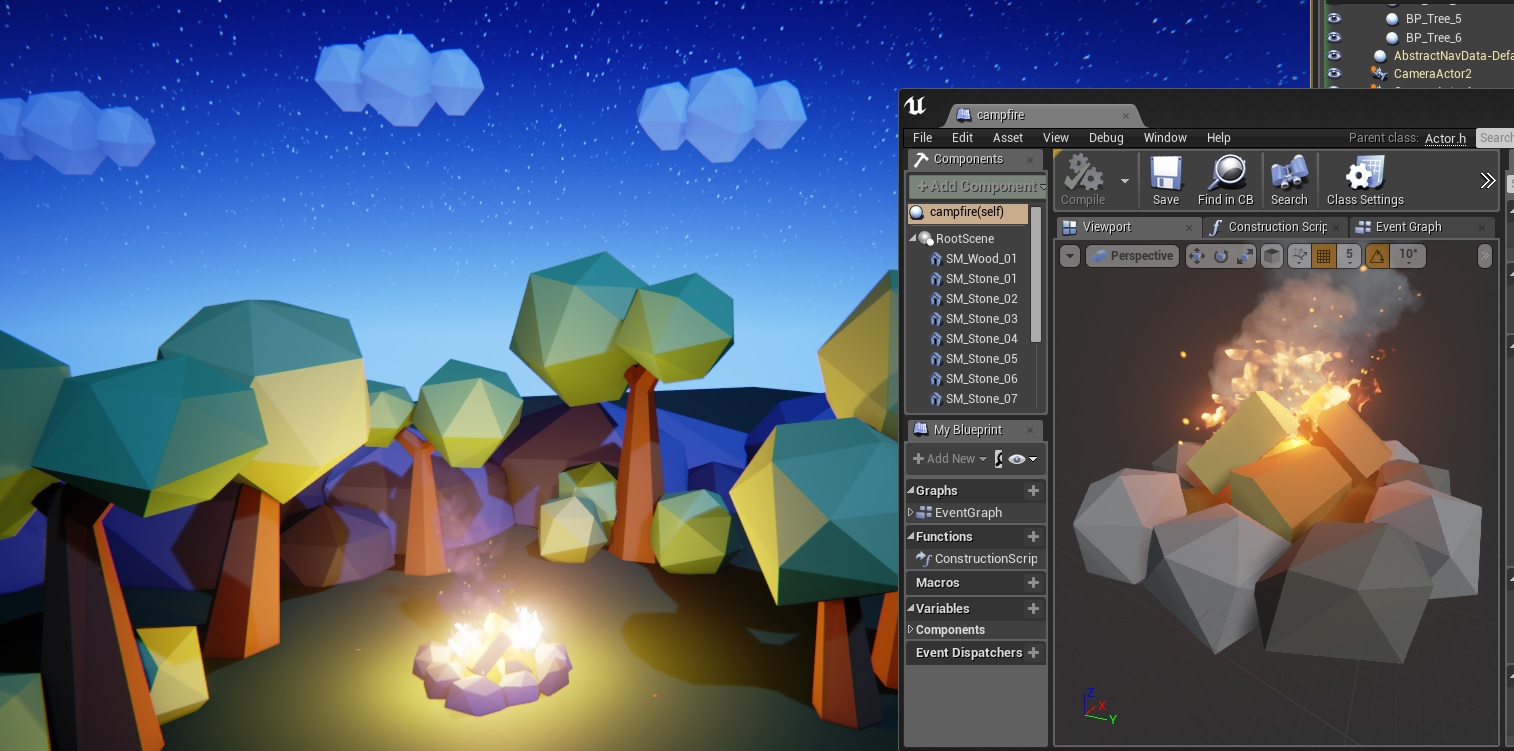How to build a LowPoly Nighttime Setting with Unreal Engine 4