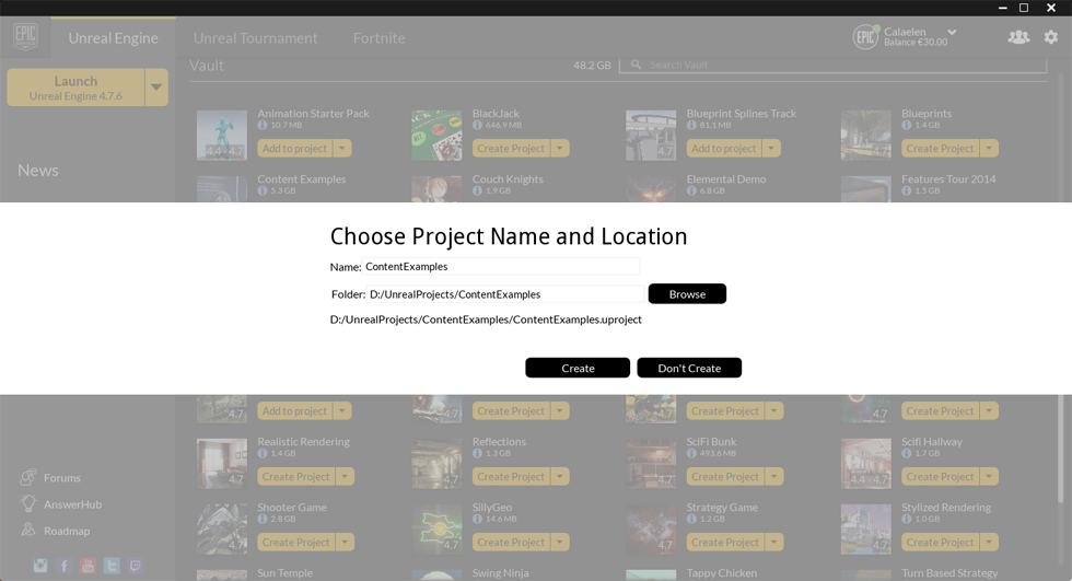 Change the Vault Cache path in UE4 and free up your drive